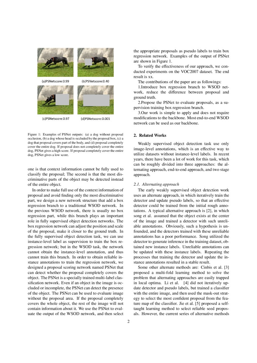 WSOD with PSNet and Box Regression | DeepAI