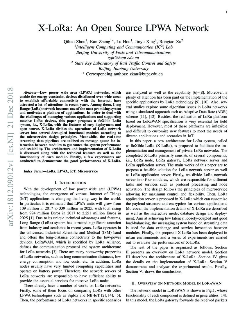 X-LoRa: An Open Source LPWA Network | DeepAI