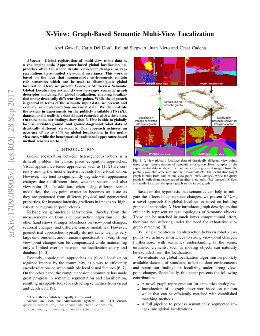 X-View: Graph-Based Semantic Multi-View Localization | DeepAI