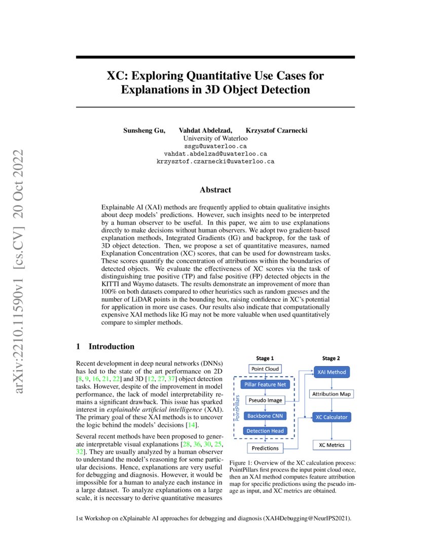 Xc Exploring Quantitative Use Cases For Explanations In 3d Object
