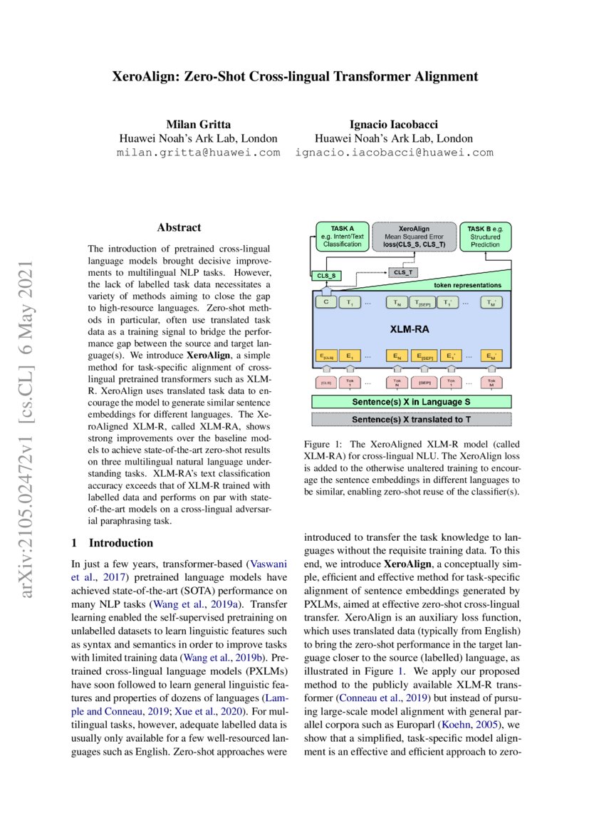 XeroAlign: Zero-Shot Cross-lingual Transformer Alignment | DeepAI