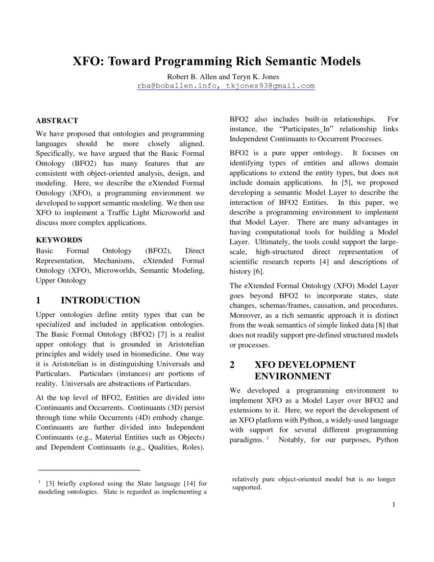 XFO: Toward Programming Rich Semantic Models | DeepAI