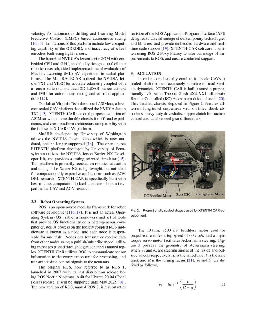 XTENTH-CAR: A Proportionally Scaled Experimental Vehicle Platform for Connected Autonomy and All ...