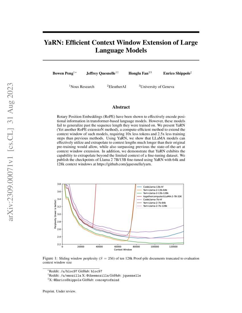 YaRN: Efficient Context Window Extension of Large Language Models | DeepAI YaRN: Efficient Context Window Extension of Large Language Models | DeepAI