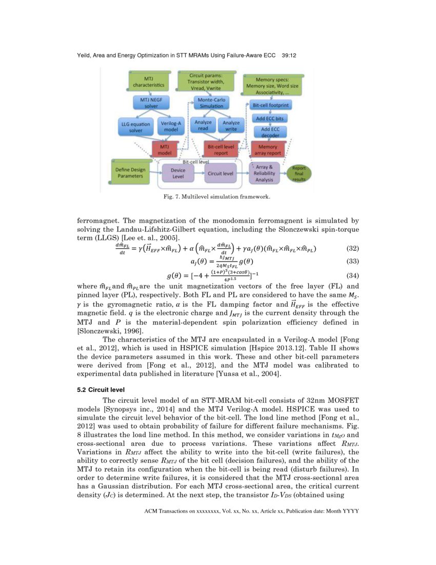 Yield, Area and Energy Optimization in Stt-MRAMs using failure aware ...