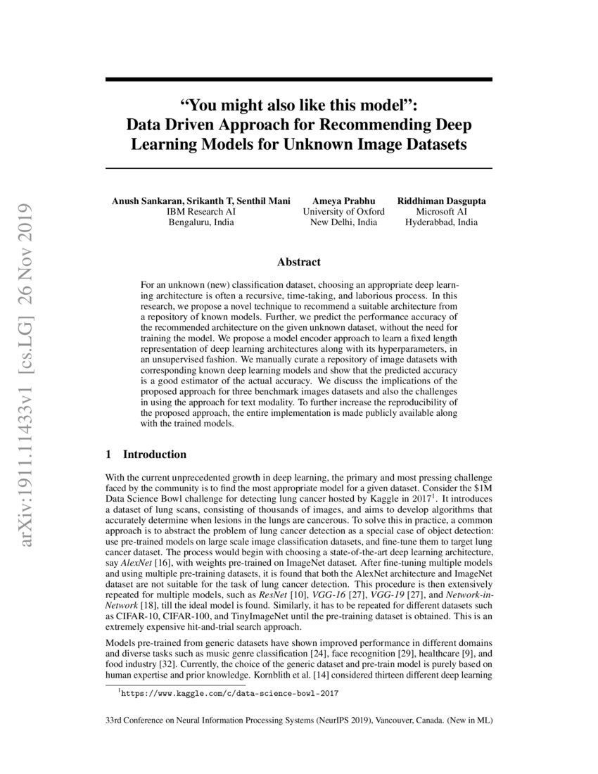 "You might also like this model": Data Driven Approach for Recommending ...