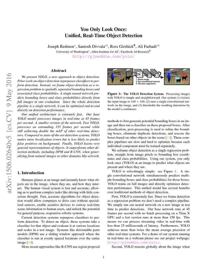 You Only Look Once: Unified, Real-Time Object Detection | DeepAI