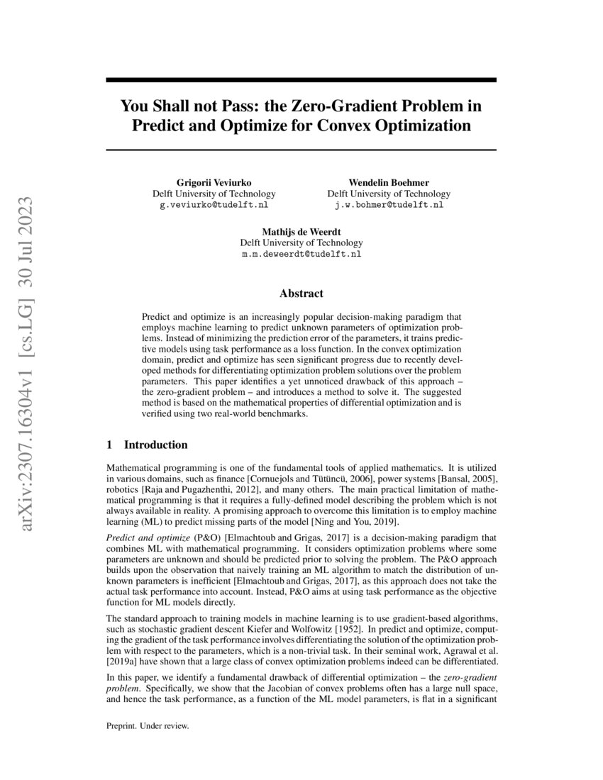 You Shall Not Pass The Zero Gradient Problem In Predict And Optimize For Convex Optimization