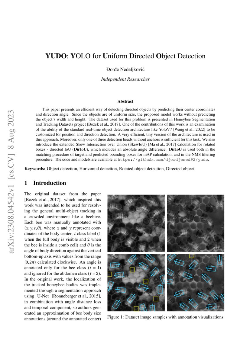 YUDO: YOLO for Uniform Directed Object Detection | DeepAI