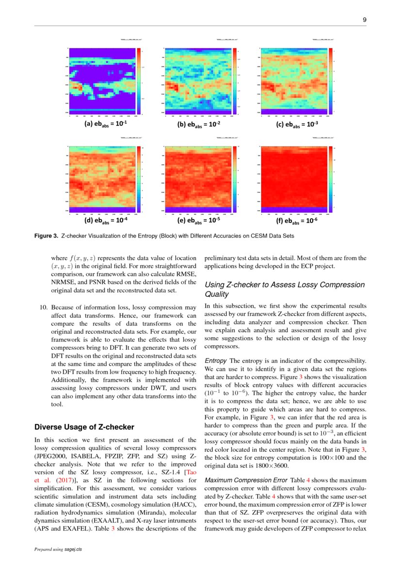 Z-checker: A Framework for Assessing Lossy Compression of Scientific ...