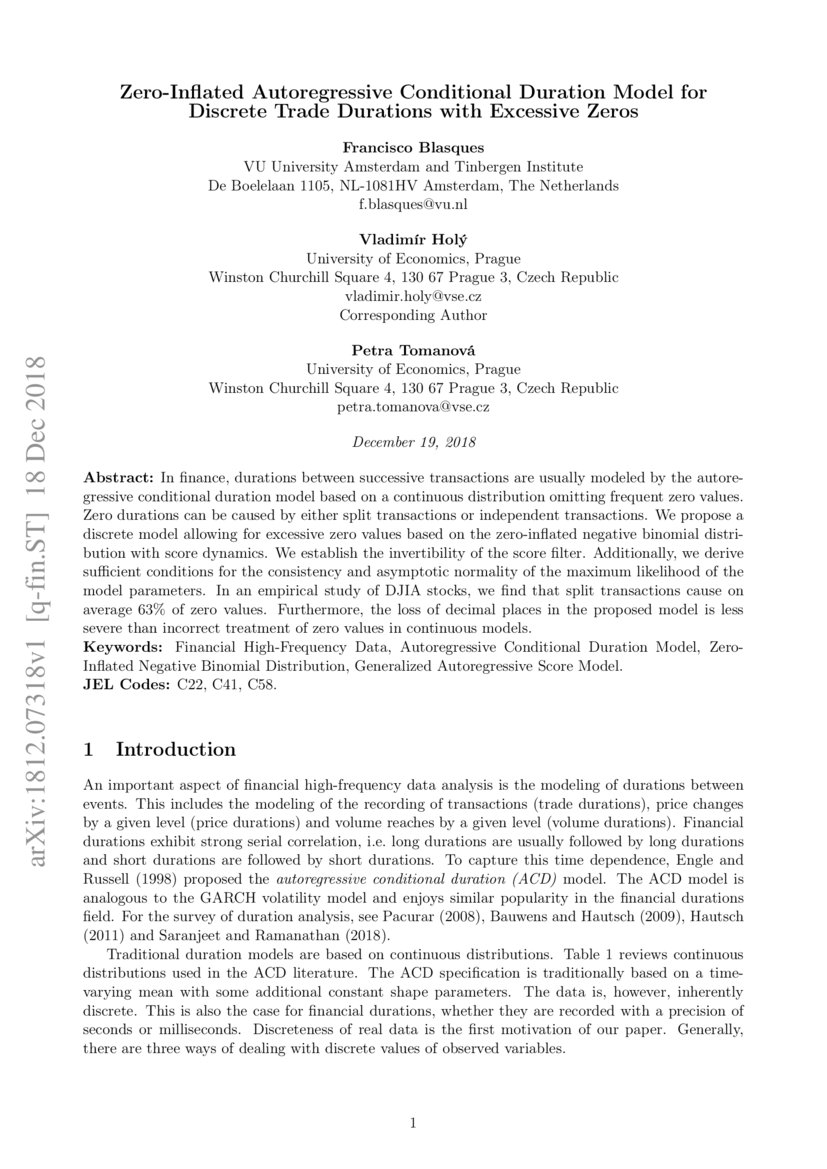 Zero Inflated Autoregressive Conditional Duration Model For Discrete