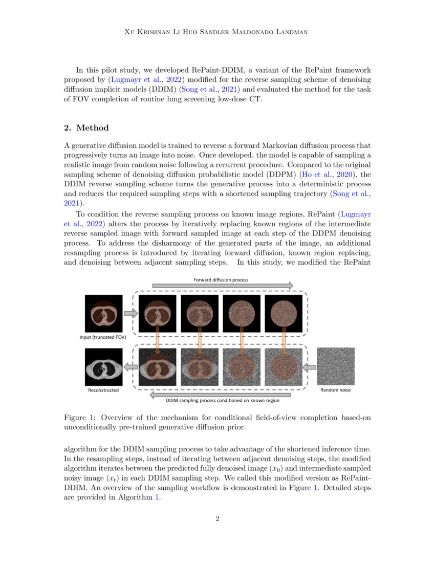 Zero Shot Ct Field Of View Completion With Unconditional Generative Diffusion Prior Deepai