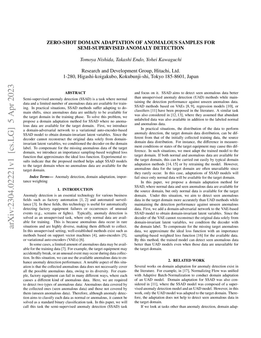 Zero Shot Domain Adaptation Of Anomalous Samples For Semi Supervised