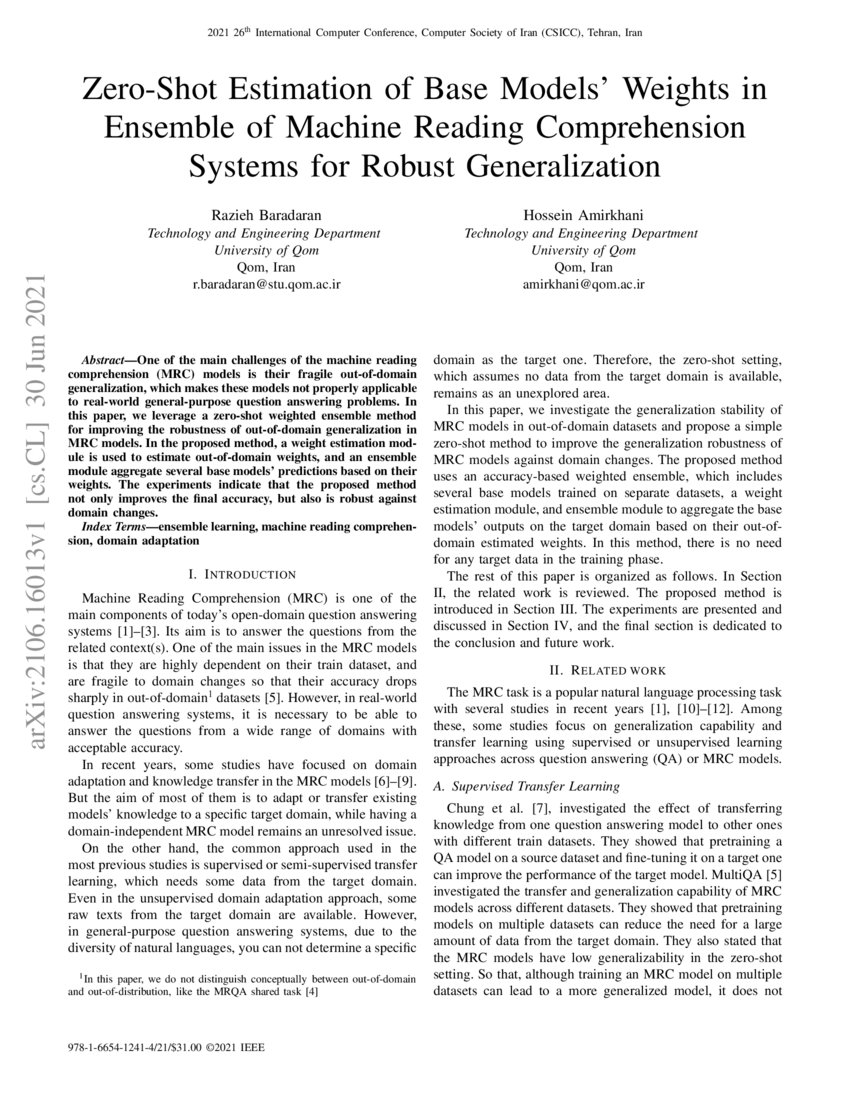 Zero-Shot Estimation of Base Models' Weights in Ensemble of Machine ...