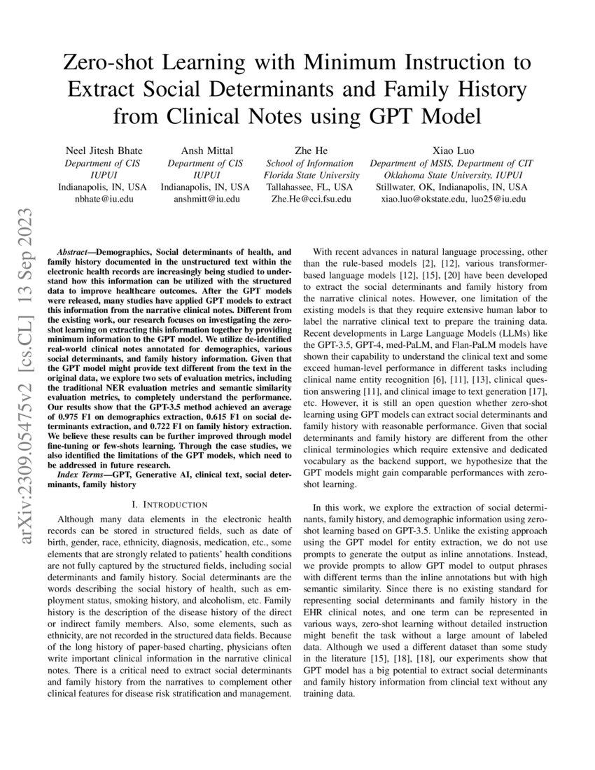 Zero-shot Learning with Minimum Instruction to Extract Social ...