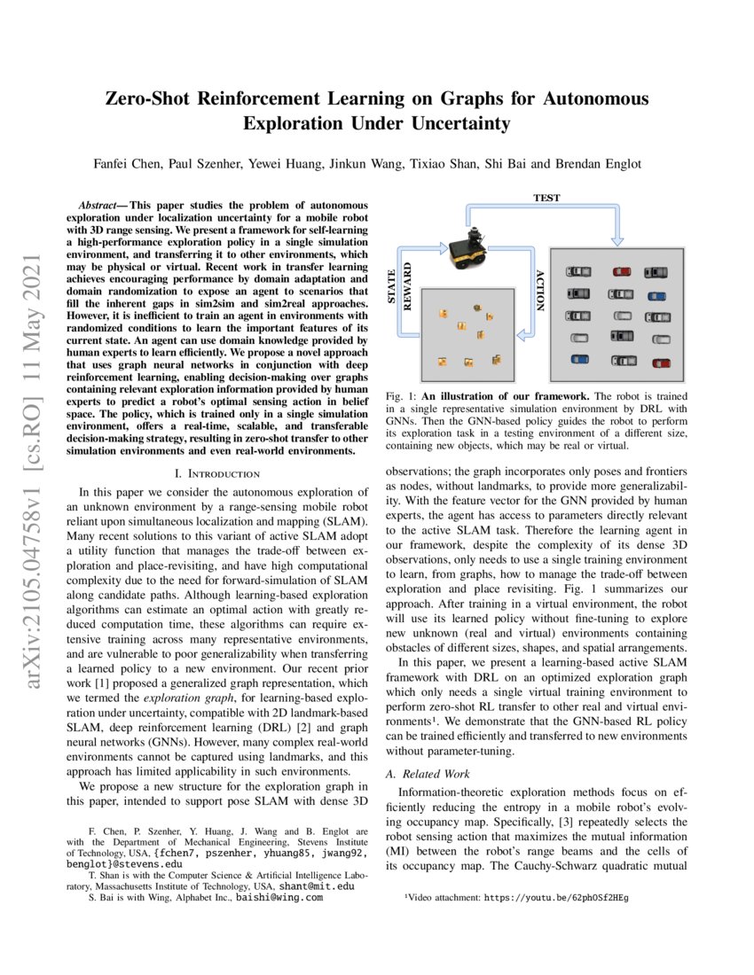 Zero-Shot Reinforcement Learning on Graphs for Autonomous Exploration Under Uncertainty | DeepAI