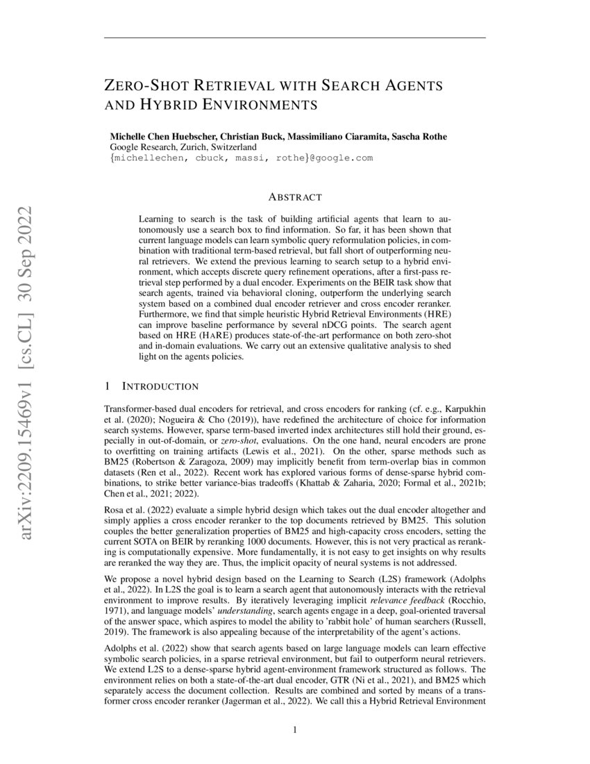 Zero Shot Retrieval With Search Agents And Hybrid Environments Deepai