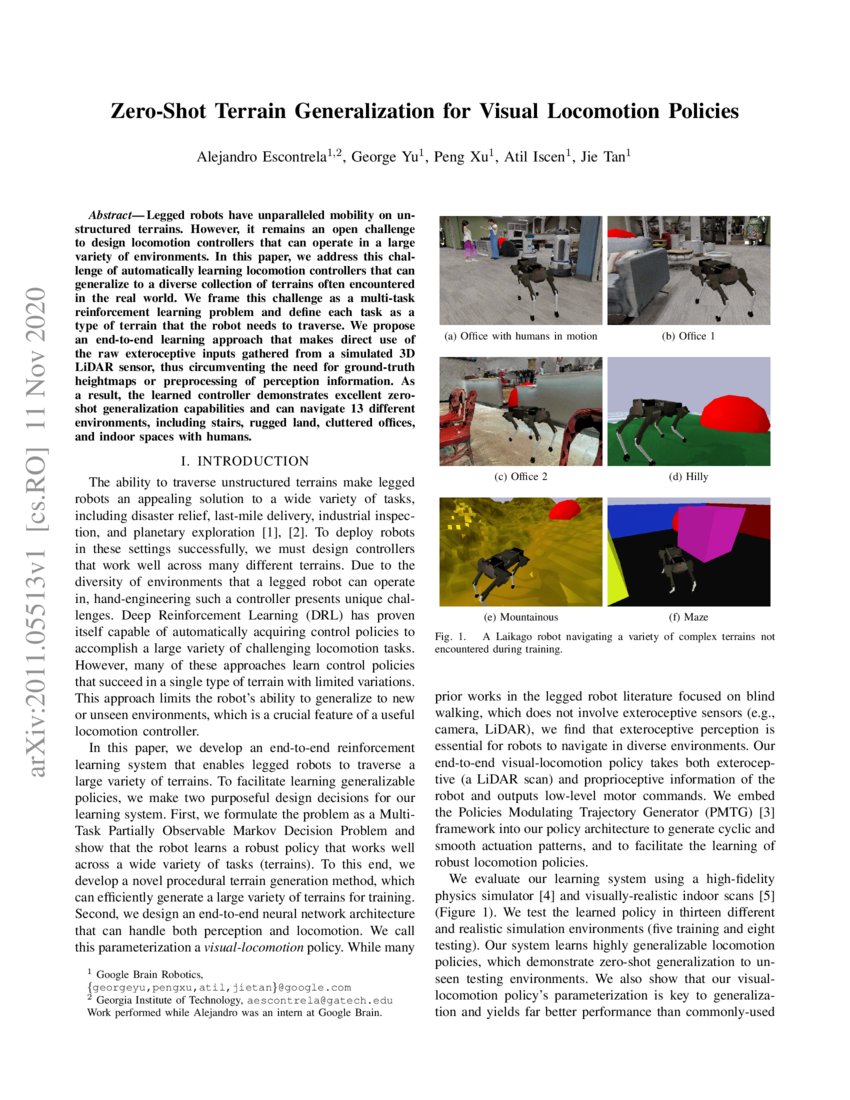 Zero Shot Terrain Generalization For Visual Locomotion Policies Deepai