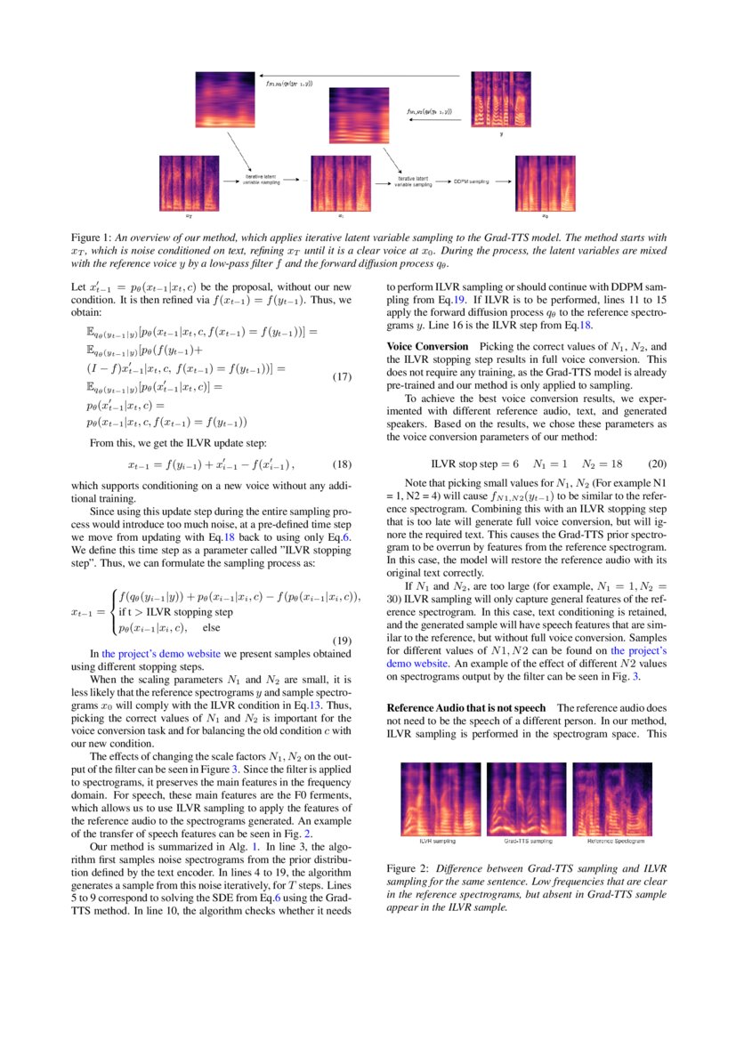 Zero-Shot Voice Conditioning for Denoising Diffusion TTS Models | DeepAI