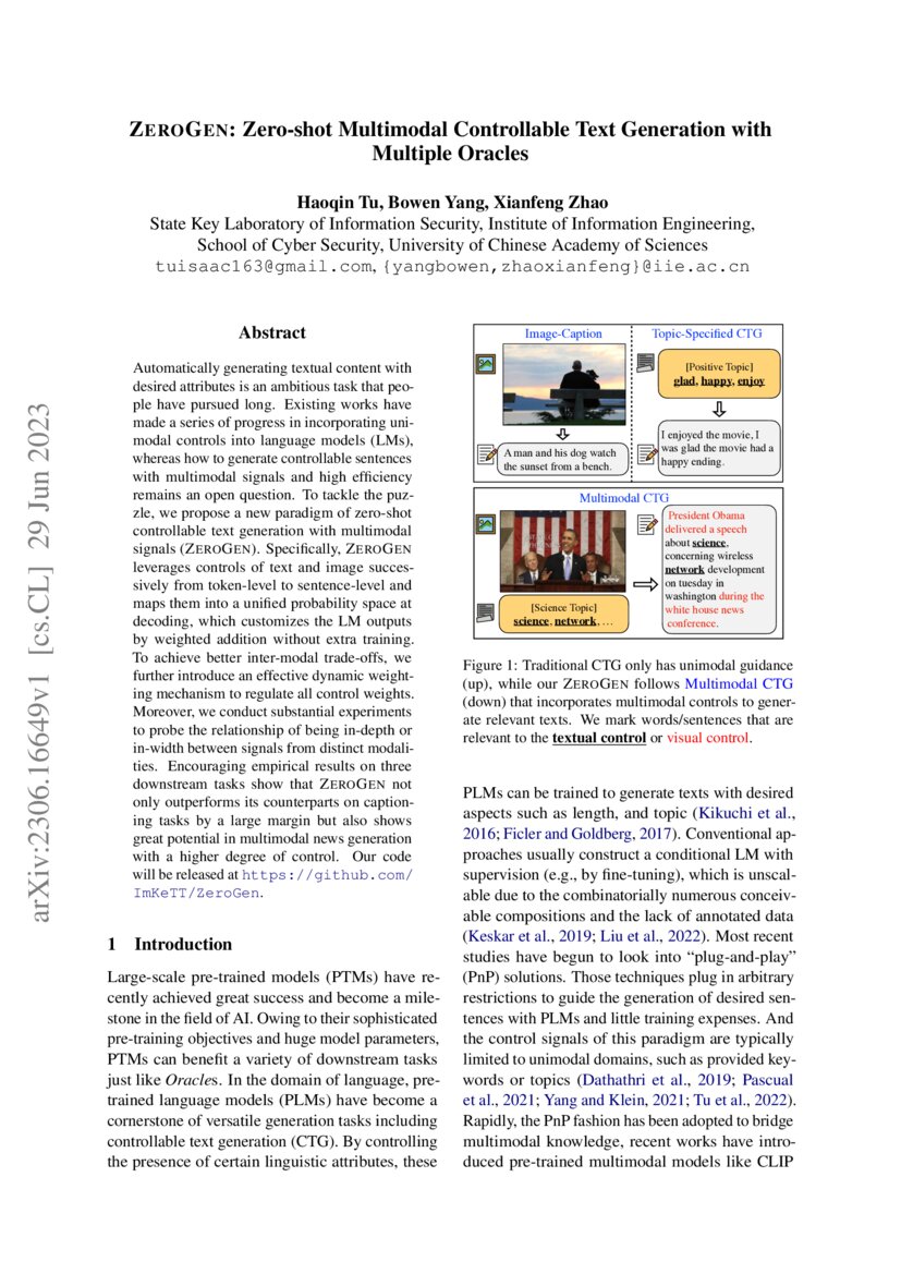 Zerogen Zero Shot Multimodal Controllable Text Generation With