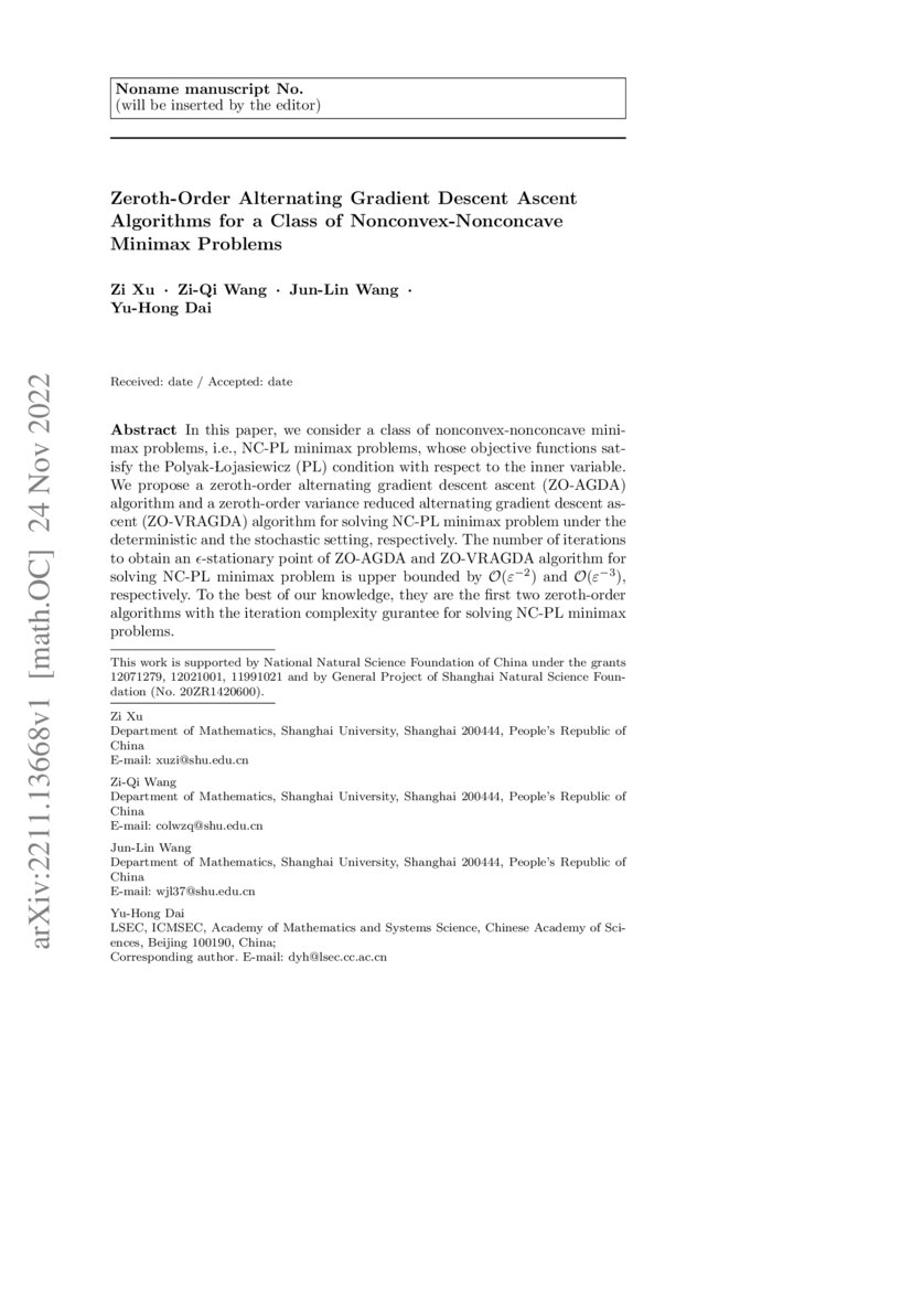 Zeroth Order Alternating Gradient Descent Ascent Algorithms For A Class Of Nonconvex Nonconcave