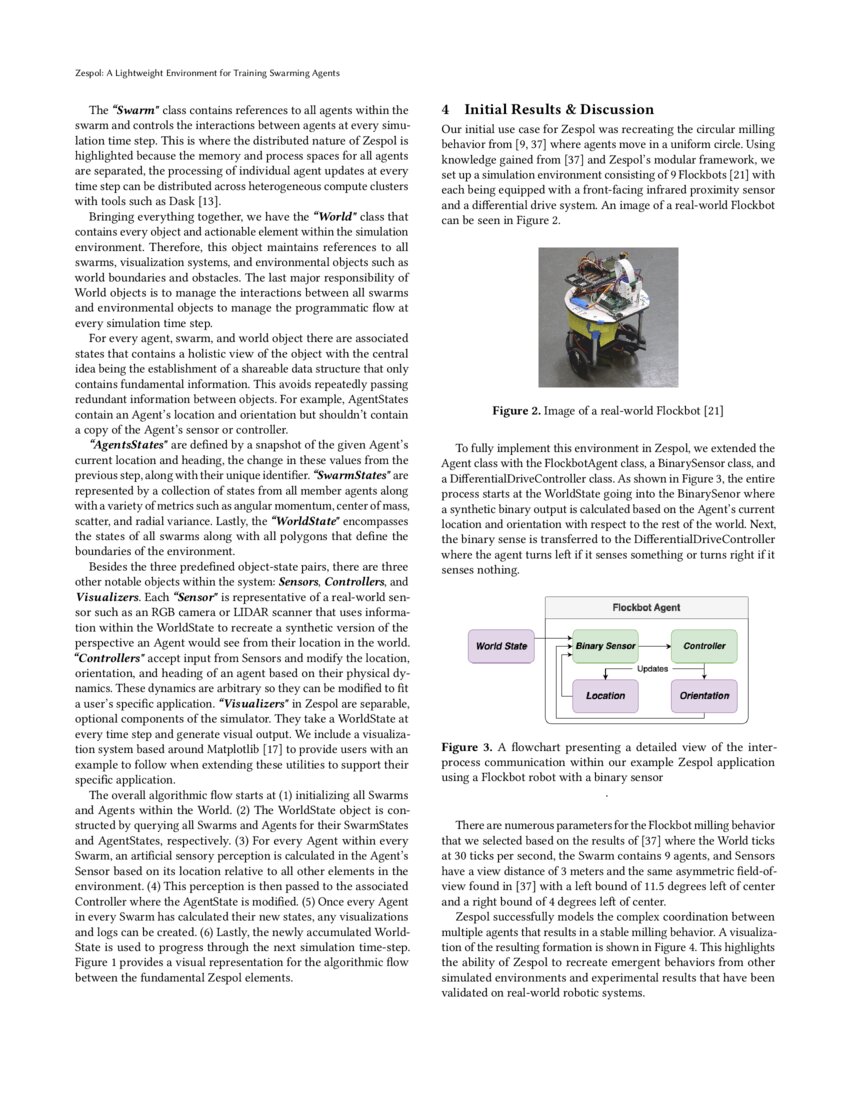Zespol: A Lightweight Environment for Training Swarming Agents | DeepAI