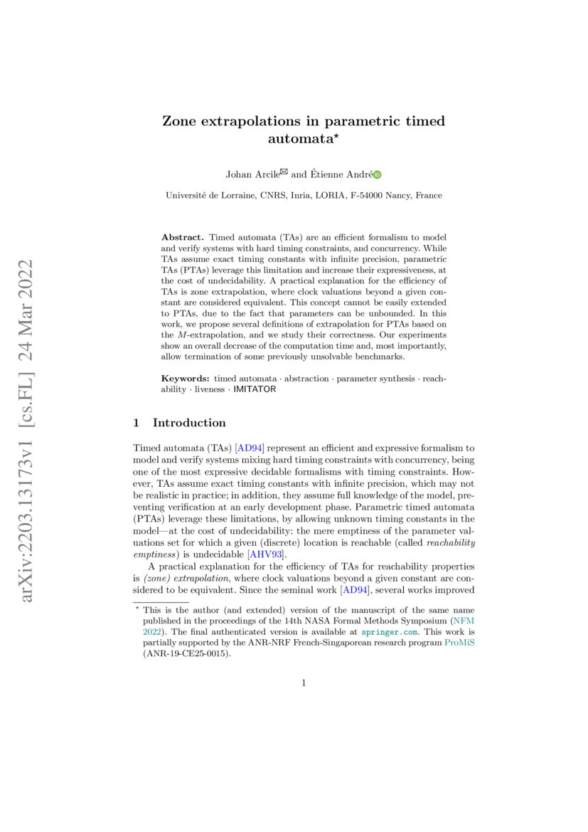 Zone Extrapolations In Parametric Timed Automata Deepai