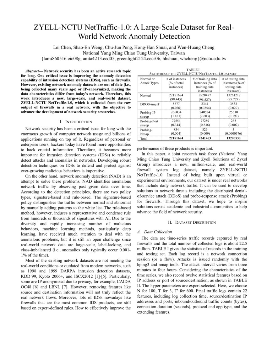 ZYELL-NCTU NetTraffic-1.0: A Large-Scale Dataset for Real-World Network ...